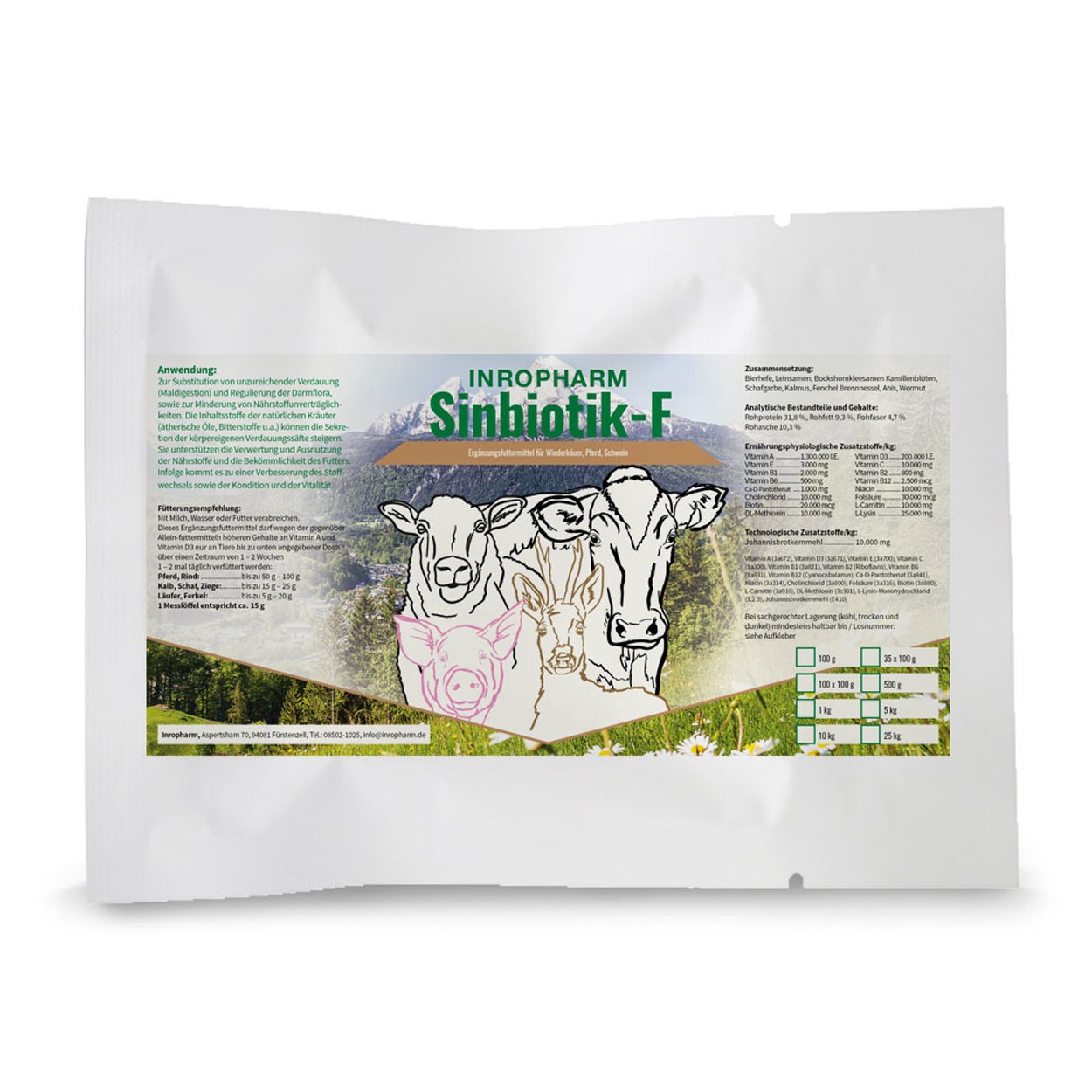 Sinbiotik F zur Regulierung der Verdauung und der Darmflora bei Kühen ...